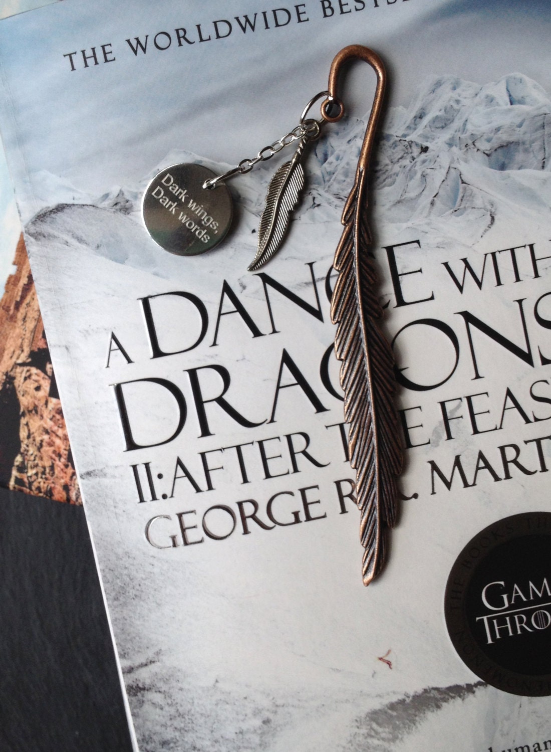 Game of Thrones Bookmark Raven Feather Motto