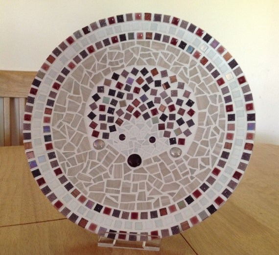 Hérisson plat mosaïque / bol 30cm hérisson cadeau