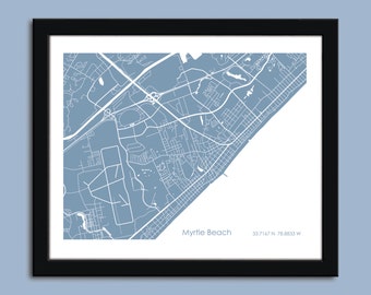 Myrtle Beach Art Print Myrtle Beach City Skyline Poster