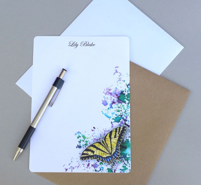 Personalized Stationary Flat Note Card Set Note Cards