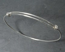 Sterling Silver Adjustable Bangle Bracelet Personalized