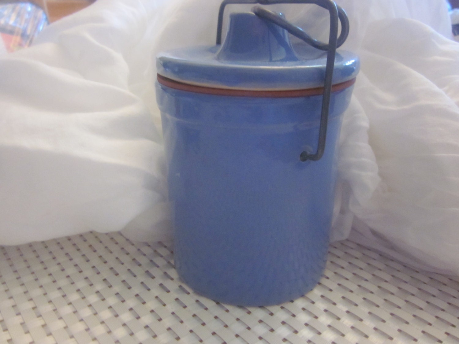 CERAMIC CHEESE JAR Blue Vintage – Haute Juice