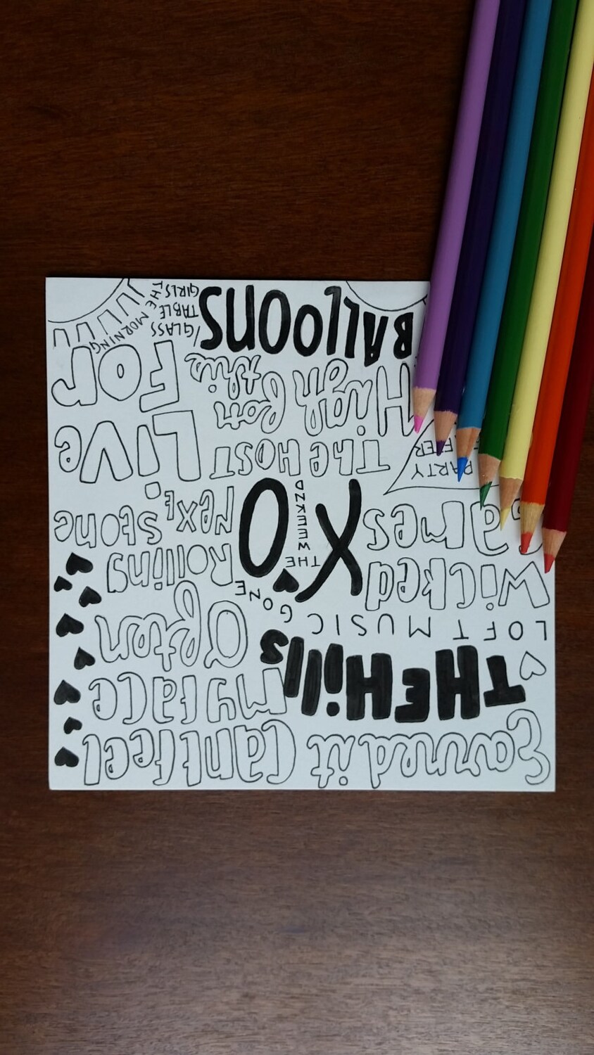 The Weeknd Songs downloadable coloring page by LyricsByLydia