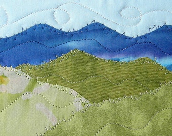 Fabric Postcard Handmade Quilted Postcard by SewUpscale on Etsy