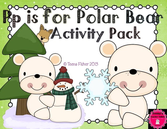 PRINTABLE P is for Polar Bear Alphabet Activity Pack Toddler
