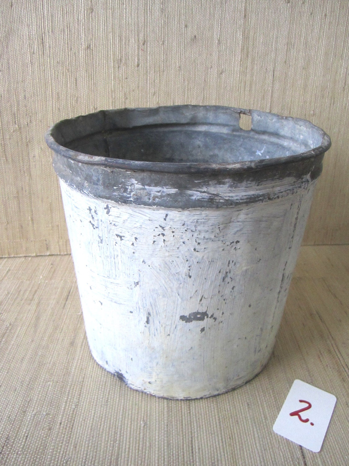 Vintage 1940-50s Galvinized MAPLE SAP PAIL # 2 | Cream Painted Bucket ...