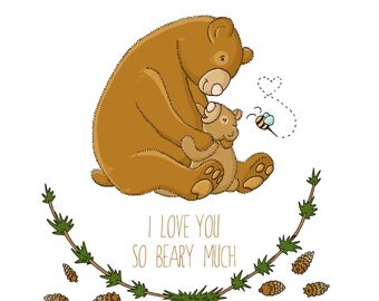 Bunny Love CHILDREN'S ART Nursery Decor Illustrated