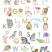 Animal Alphabet and Numbers Poster Set Watercolor Animals 11