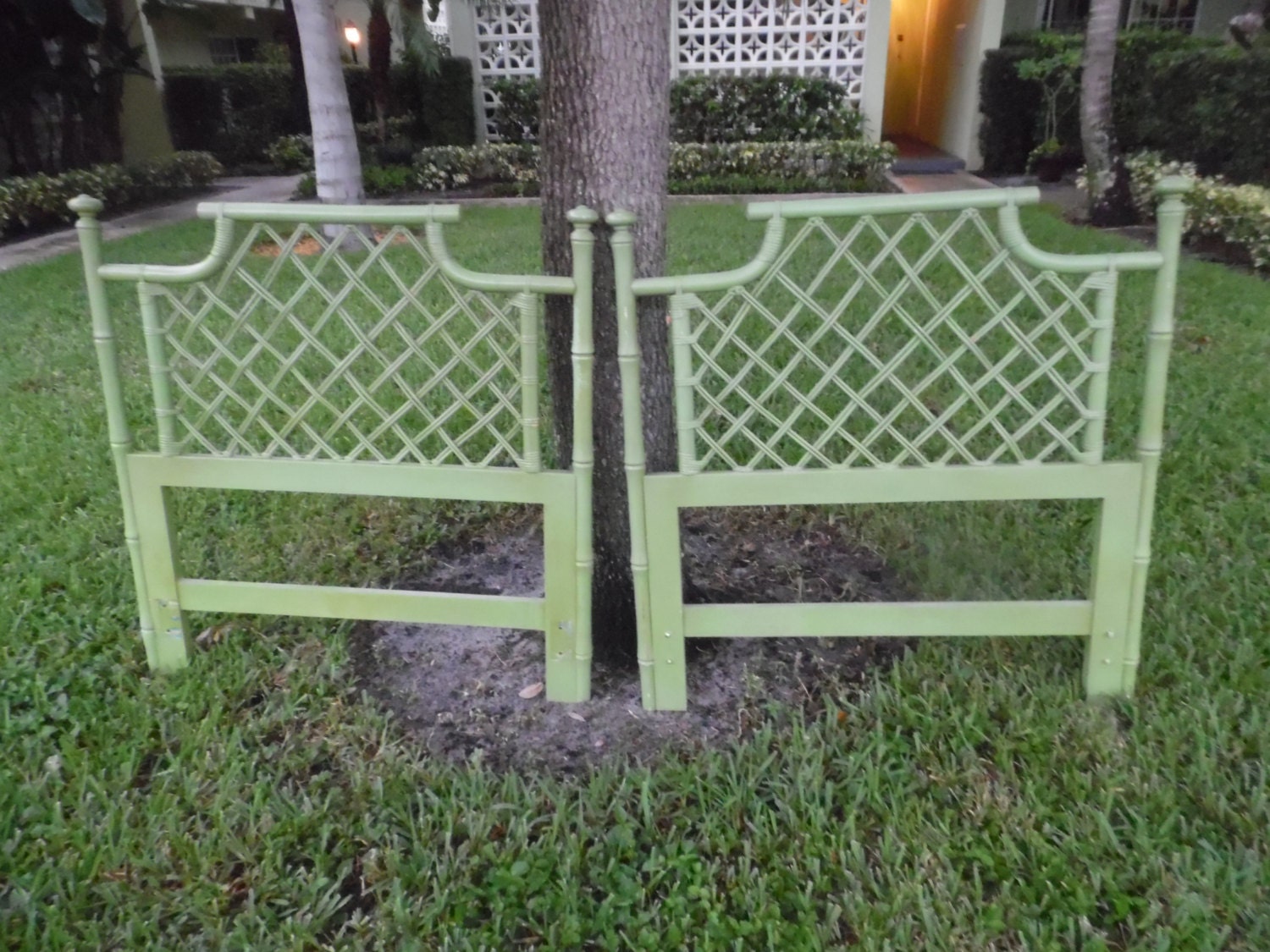 FICKS ‘ER UP / Pair Of Cool Green Ficks Reed Faux Bamboo And Rattan ...