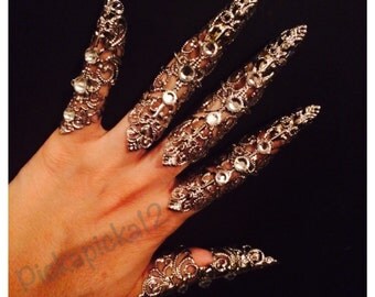Spike nail guardshield ringarmor ringfull finger ring or