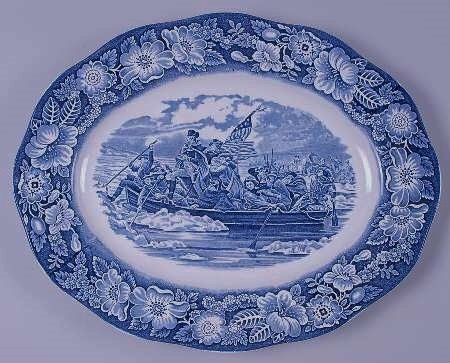 Liberty Blue Meat Serving Platter 14″ Staffordshire China Dinnerware ...