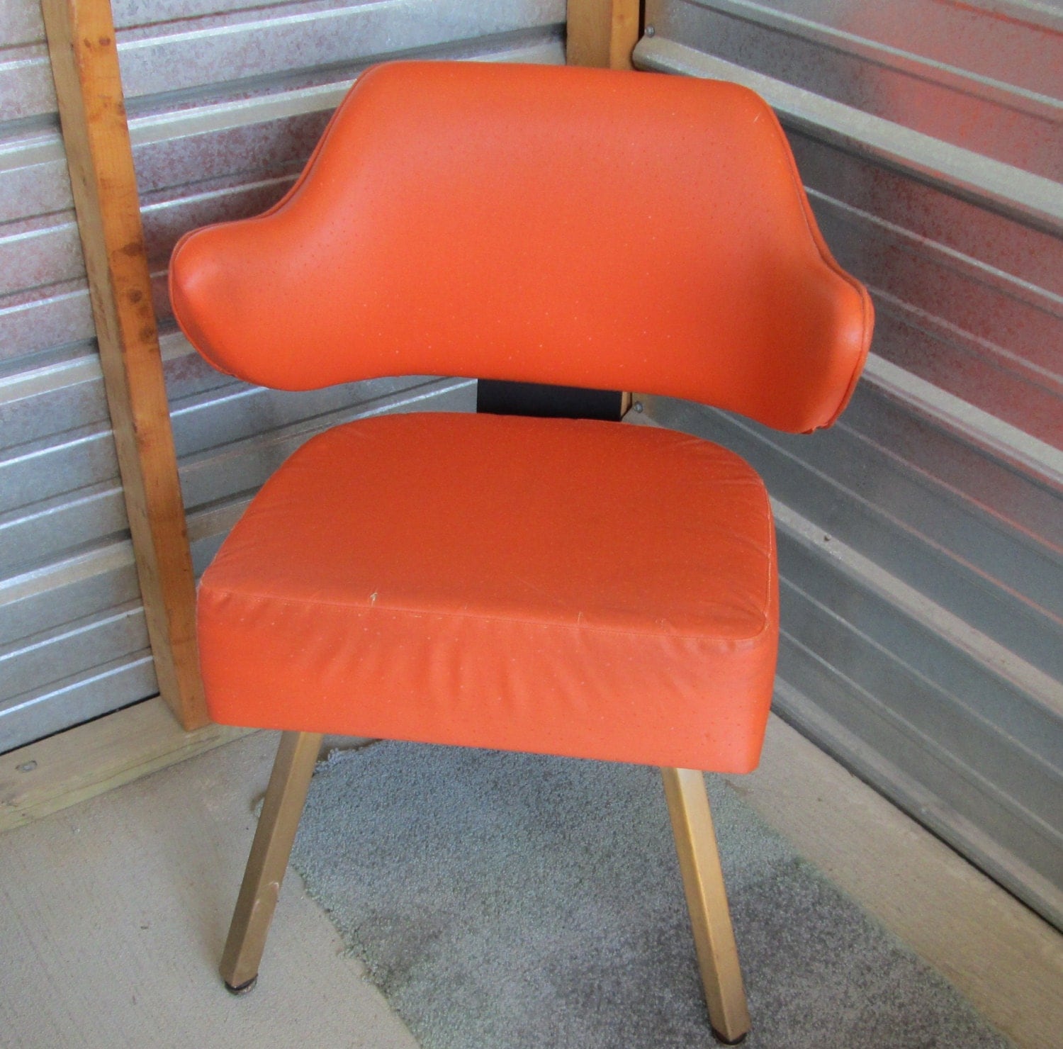 SALE: 1960 Vintage Orange Vinyl Mid-Century Mod Chair, California ...