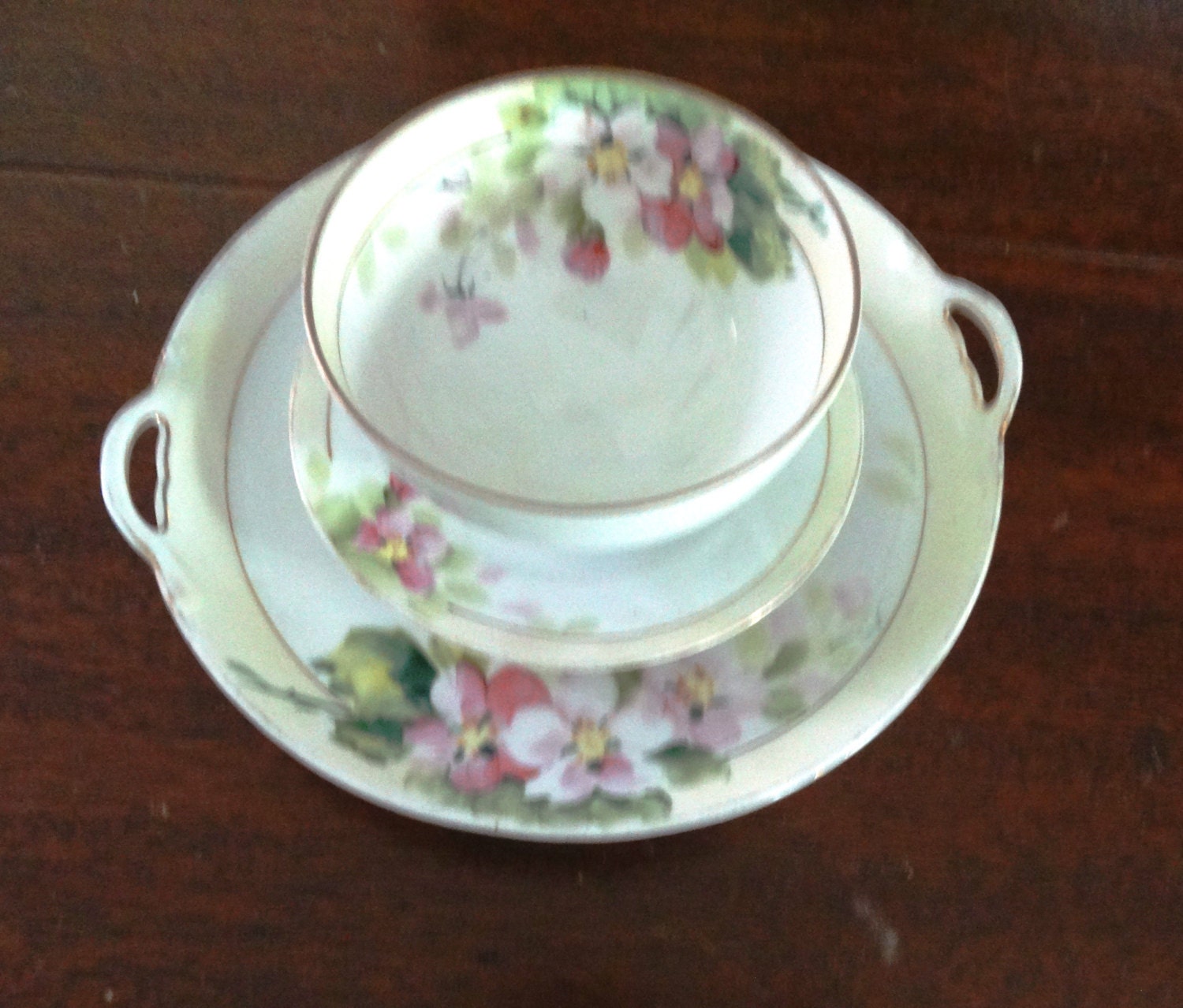 Vintage set of 3 matching Hand-Painted Nippon Dishes – Small Bowl ...