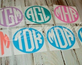 SALE 2" Circle Monogram Decal, Laptop Decal, IPhone Decal, Galaxy Decal ...