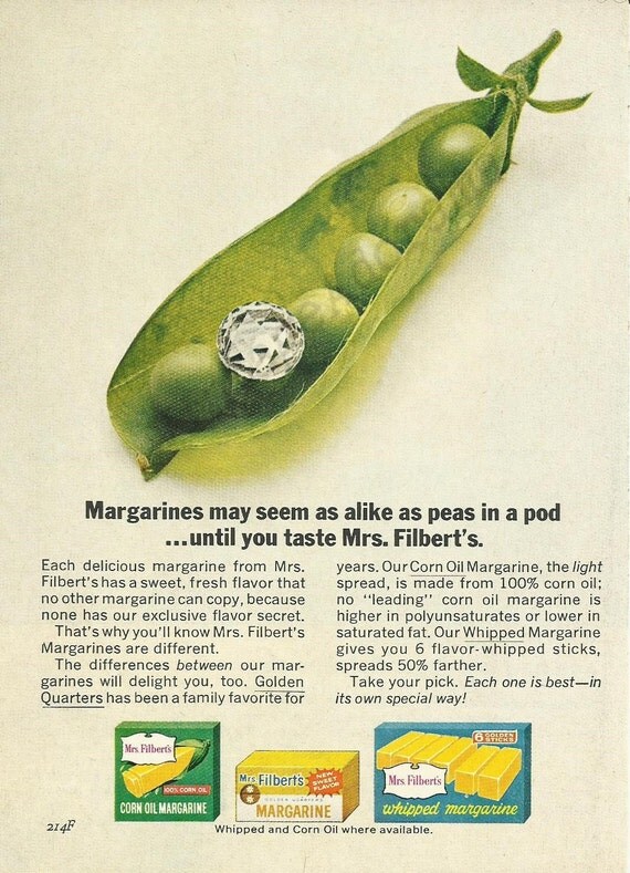 Mrs. Filbert's Margarine Original 1965 Vintage by VintageAdarama