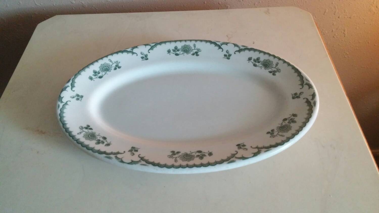 Vintage China Shenango China Rim Rol 12.5 inch Oval Serving Plate with ...