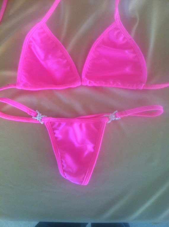 Neon Pink G String Bikini Two Piece Micro By Ultravixenhollywood
