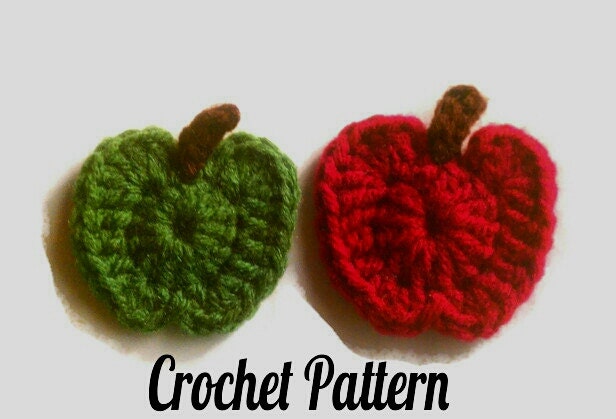 Crochet apple pattern apple applique design teacher