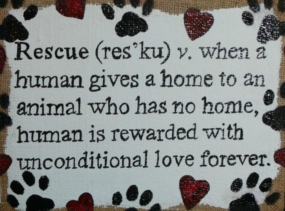 Items similar to Pet Rescue Art, Acrylic Painting, Burlap, Cream, Red ...