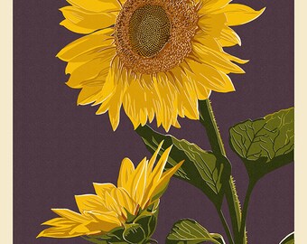 Sunflower poster | Etsy