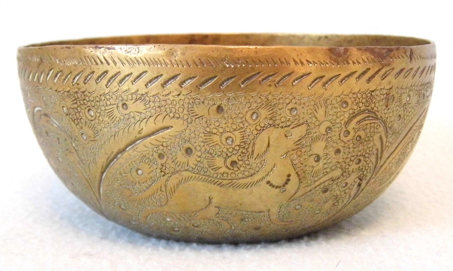 Collectible Antique Scarce Indian Brass Decorated Bowl, CUNARD COMPANY ...