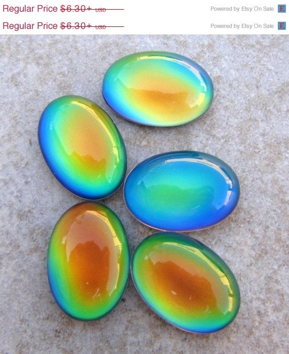 SALE Mood Stone 25x18mm Color Changing by SpatulaSupplies