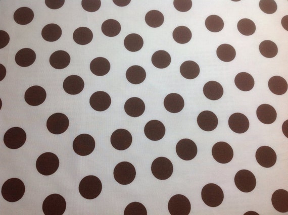 Vintage Sewing fabric Brown polka dot fabric Med heavy weight