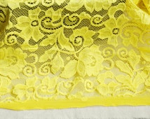Unique yellow lace fabric related items | Etsy