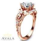 Ayala Jewelry Unique Engagement Ring Rose Gold by AyalaDiamonds