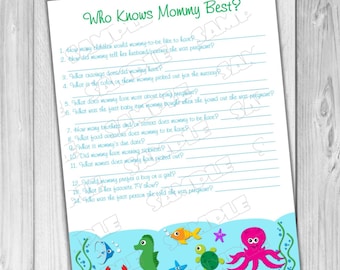 ABC baby shower game blue elephant Printable by greenmelonstudios