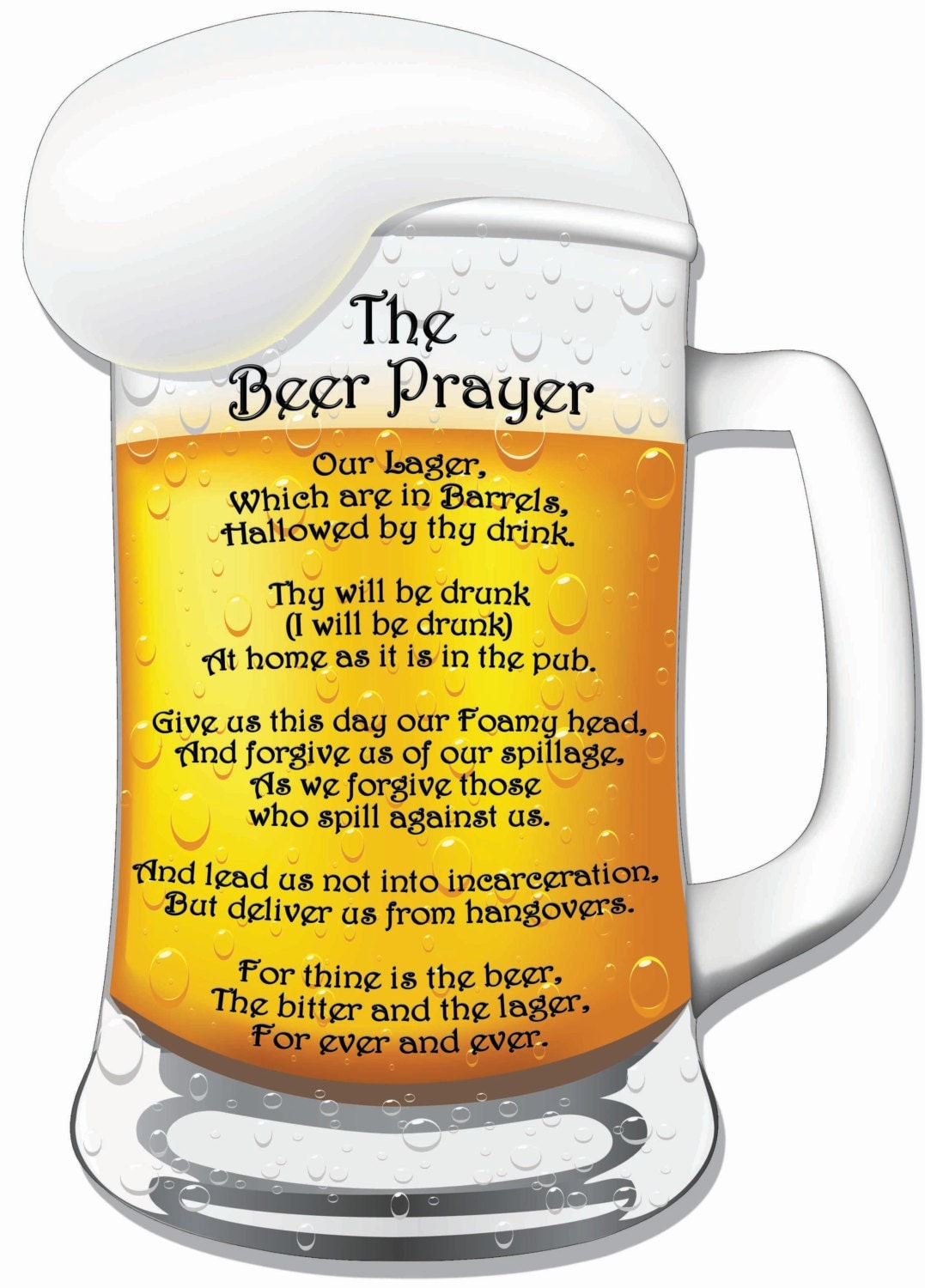 Beer Prayer Beer Mug Hardboard Wall Sign
