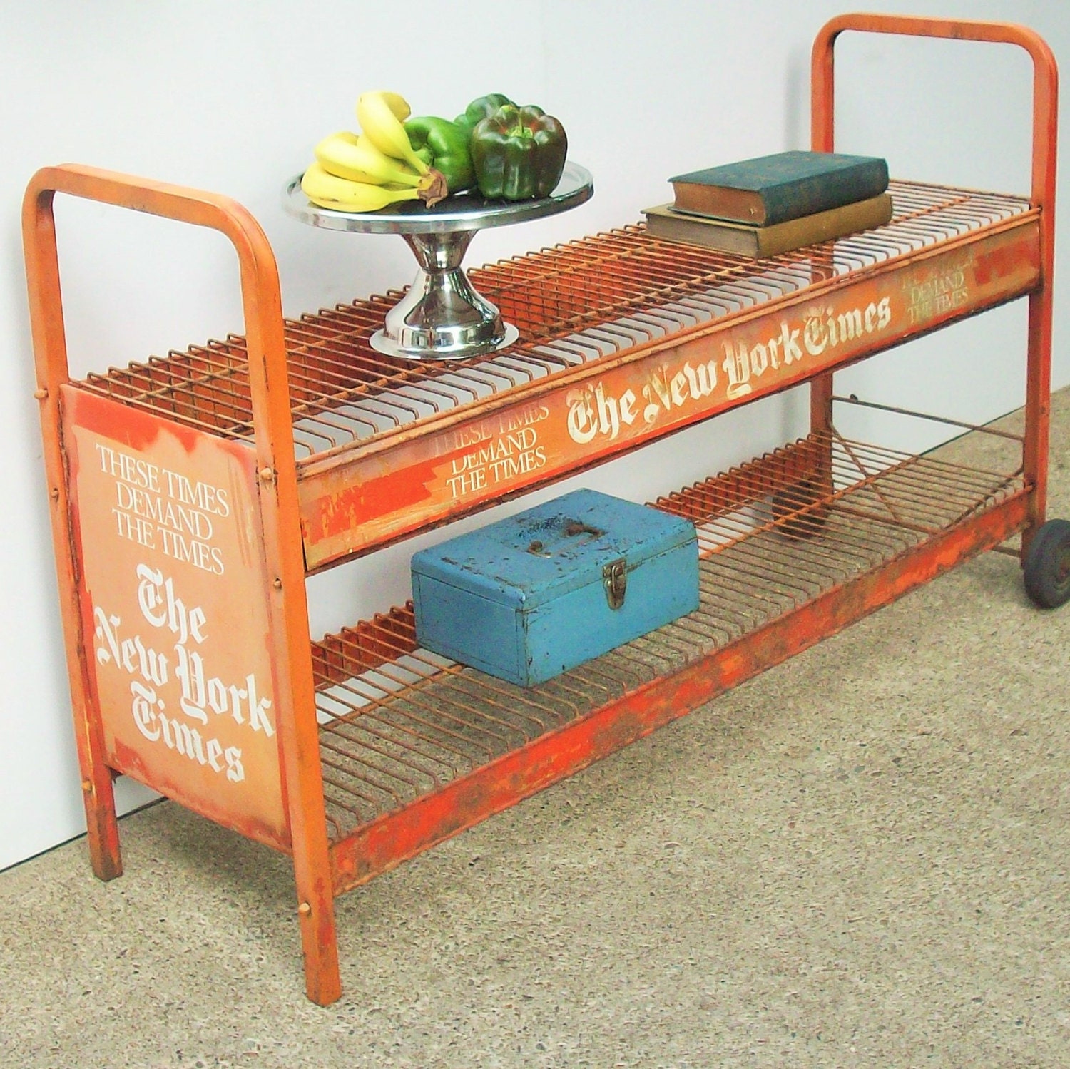 Vintage New York Times Newspaper Cart / Rust and Old Paint – Haute Juice