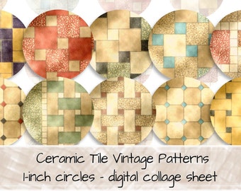 Round ceramic tiles | Etsy