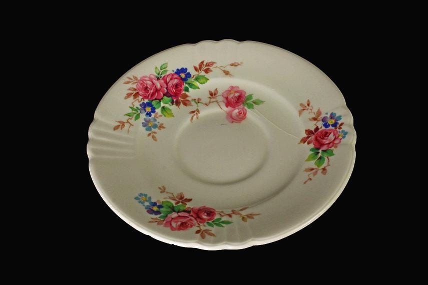 Teacup and Saucer Myott Staffordshire England June Roses Pattern