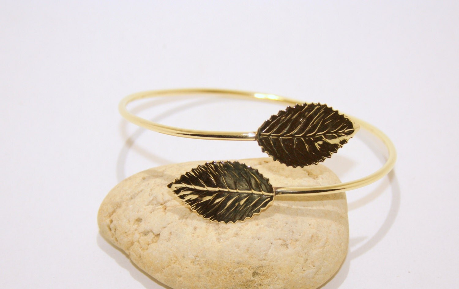Leaf Arm Cuff Upper Arm Band Handmade Gold Silver 925