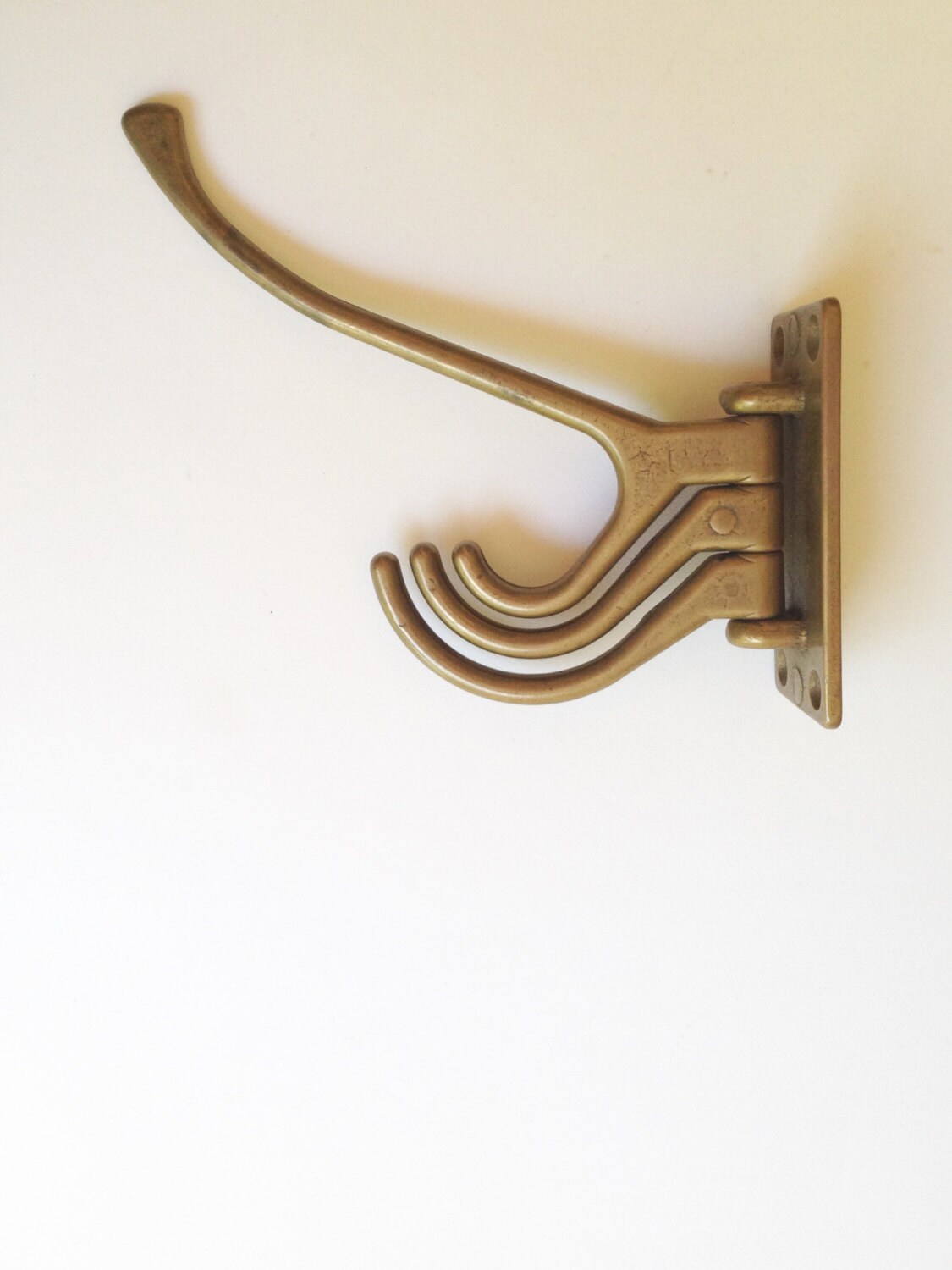 Vintage Brass Hooks Solid Brass Folding Hooks Wall Hangers For Hat Coat And Umbrella