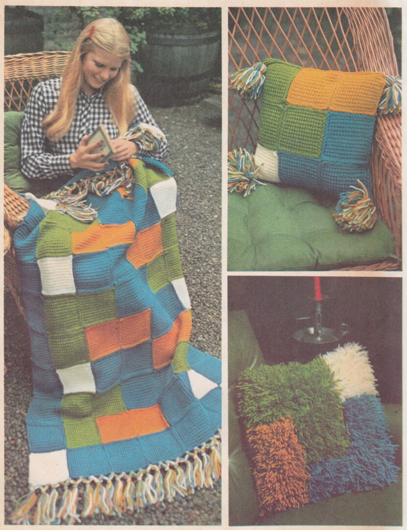 Simplicity 5442 Crochet Fashions Pattern – Afghan & Pillows Crochet ...
