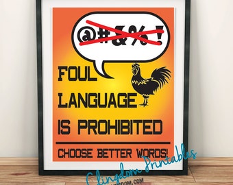 No foul language | Etsy