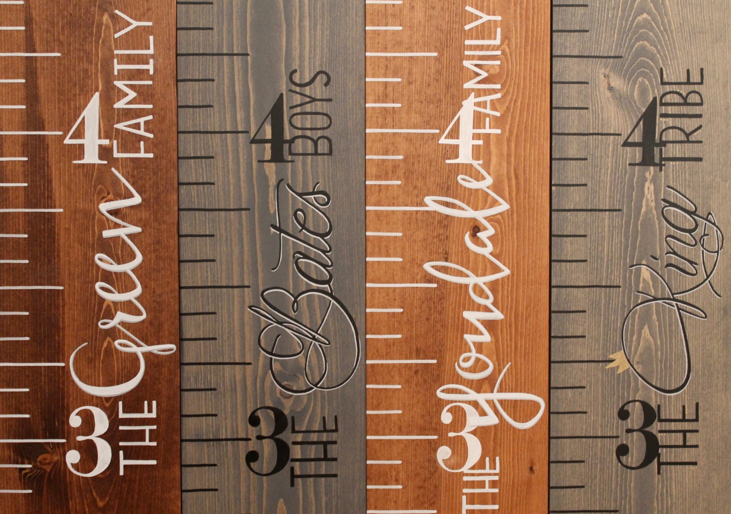Wood Growth Chart Ruler Hand Painted