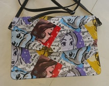 Disney purse featuring licensed Disney princess fabric