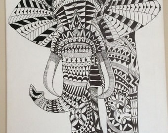 Zentangle elephant | Etsy