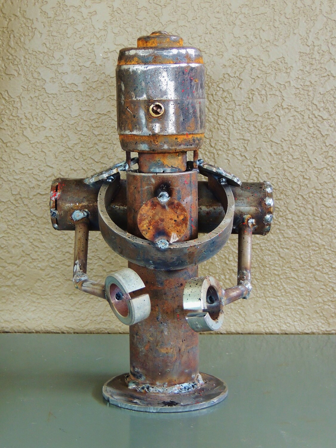 Rusty Metal Robot Salvage Steel Sculpture Robot Steampunk