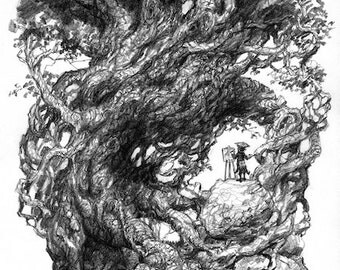 Entangled drawing by TomKiddArtCellar on Etsy