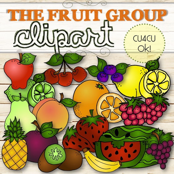 The Fruit Group Clipart Cu and Cu4cu OK INSTANT DOWNLOAD