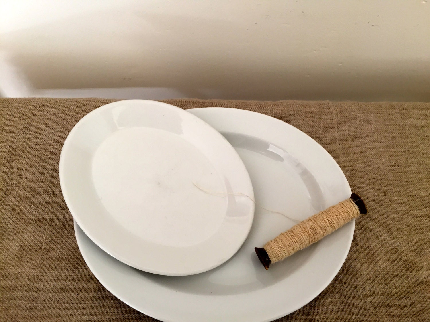 Two Vintage White Ironstone plates. English and Australian ironstone ...