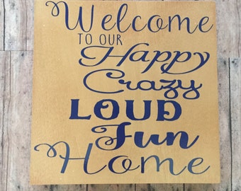 Crazy family sign | Etsy