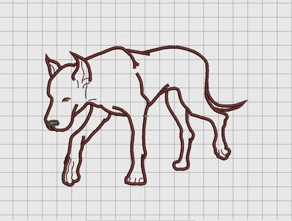 Dog Detailed Outline Embroidery Design in 4x4 and 5x7 Sizes