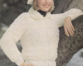 Men's zip up cardigan bomber jacket vintage knitting