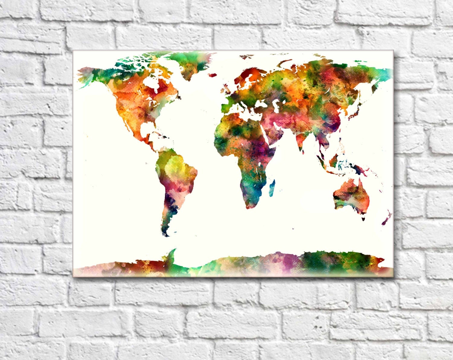 World Map Poster World Map Print Large World Map Home by DaniJArts