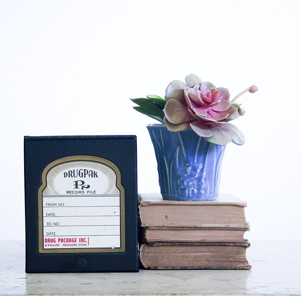 Vintage Prescription File Box / Mid Century Industrial Storage / Your ...